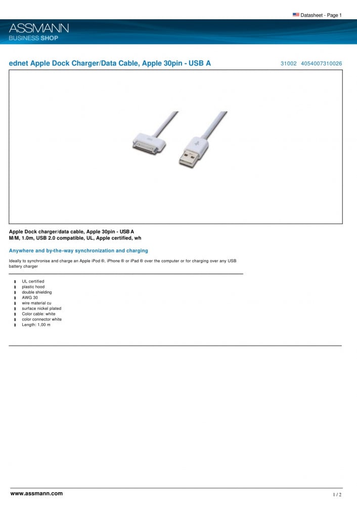 Product documentation page 1