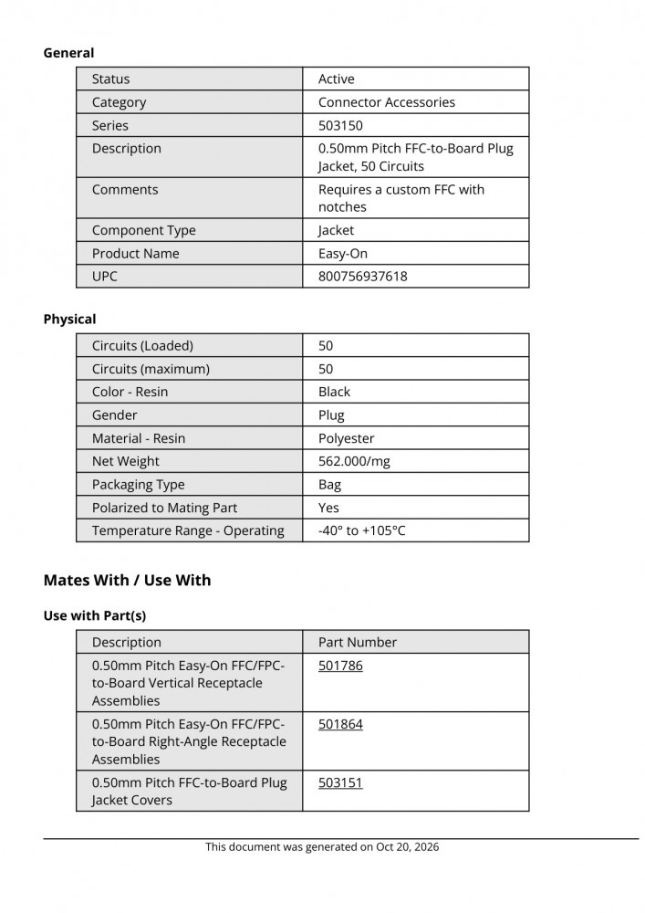 Document image 2 for Molex 5031505009