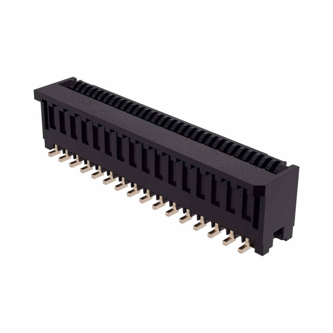 Easy-On FFC/FPC Connector, 0.50mm Pitch, Surface Mount, Vertical, Non-ZIF, Reverse Footprint, Tin Bismuth Plating, Long Terminal Type, Black, 31 Circuits for sale