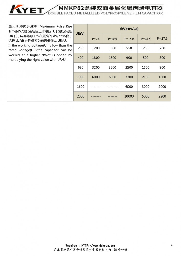 KYET MMKP82 datasheet page 4