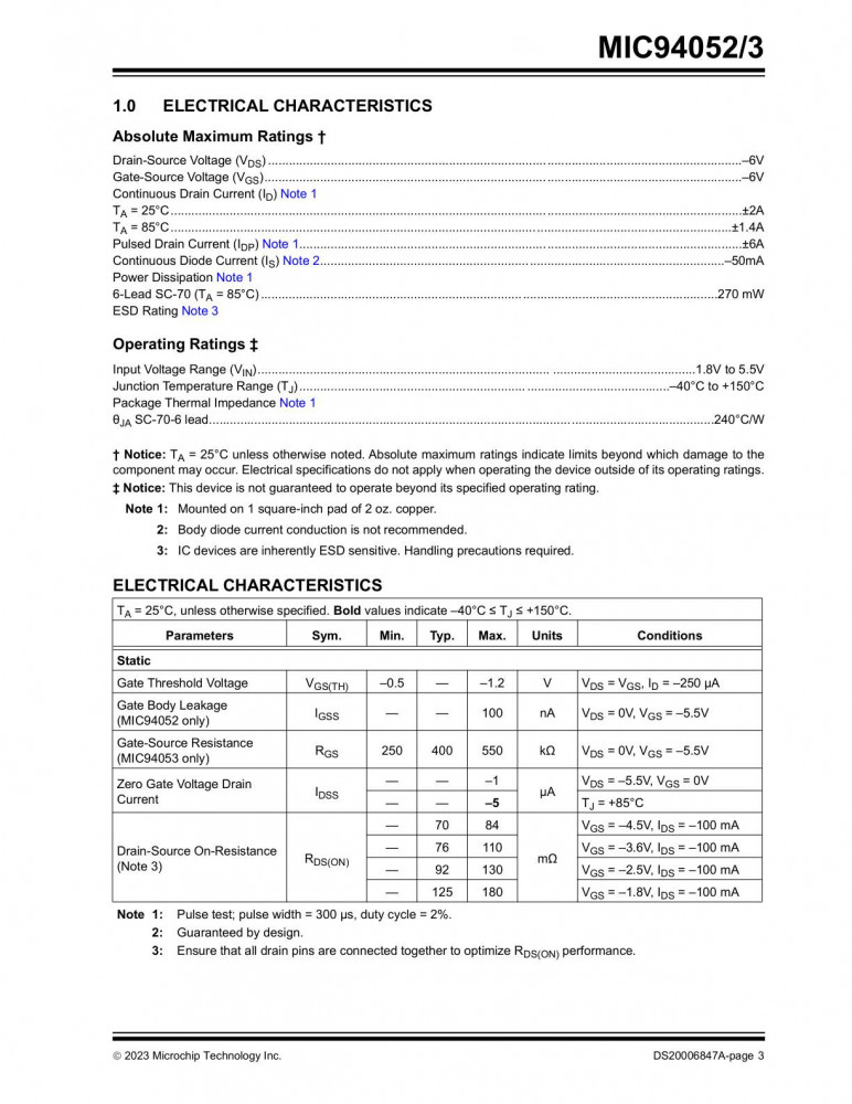 MIC94052 datasheet page 3