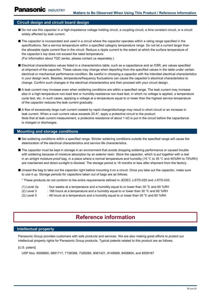 PANASONIC TDC series technical document page 5