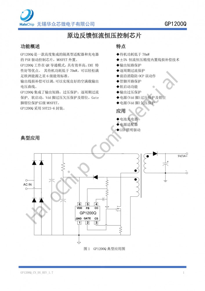 GP1200Q datasheet page 1