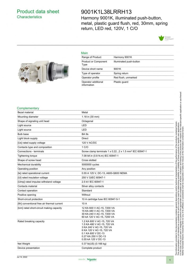 9001K technical document page 1
