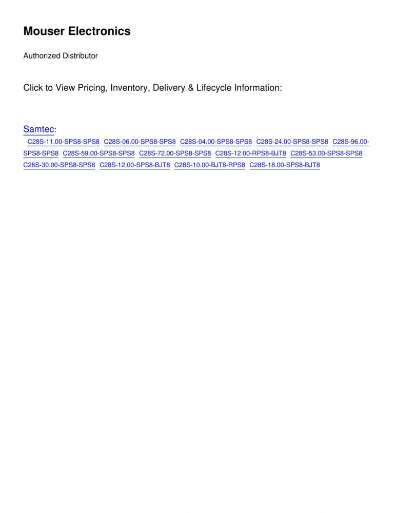 Samtec C28S technical document page 2