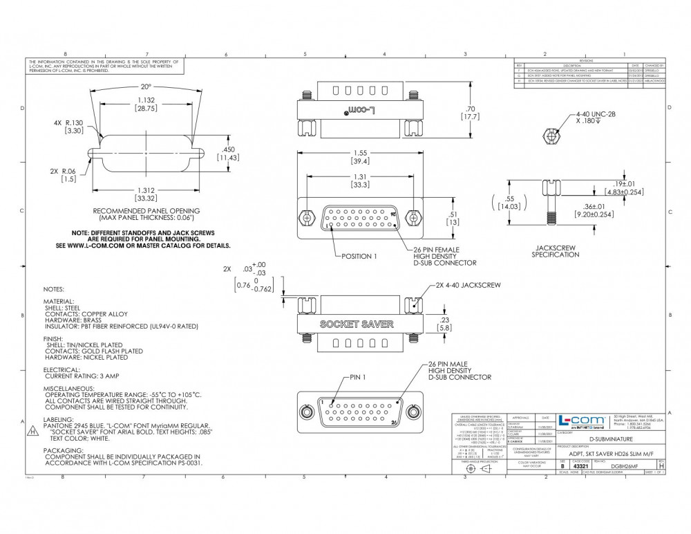 L-com DGBH26MF technical drawing