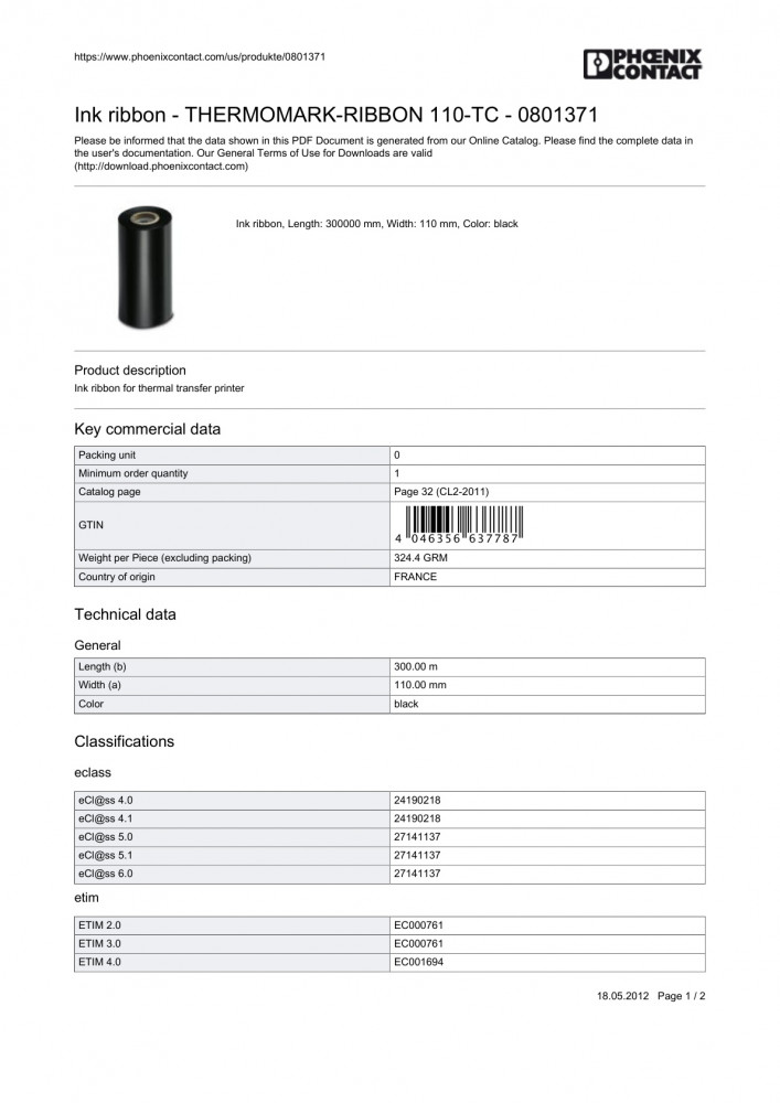 0801371 catalog document preview, page 1
