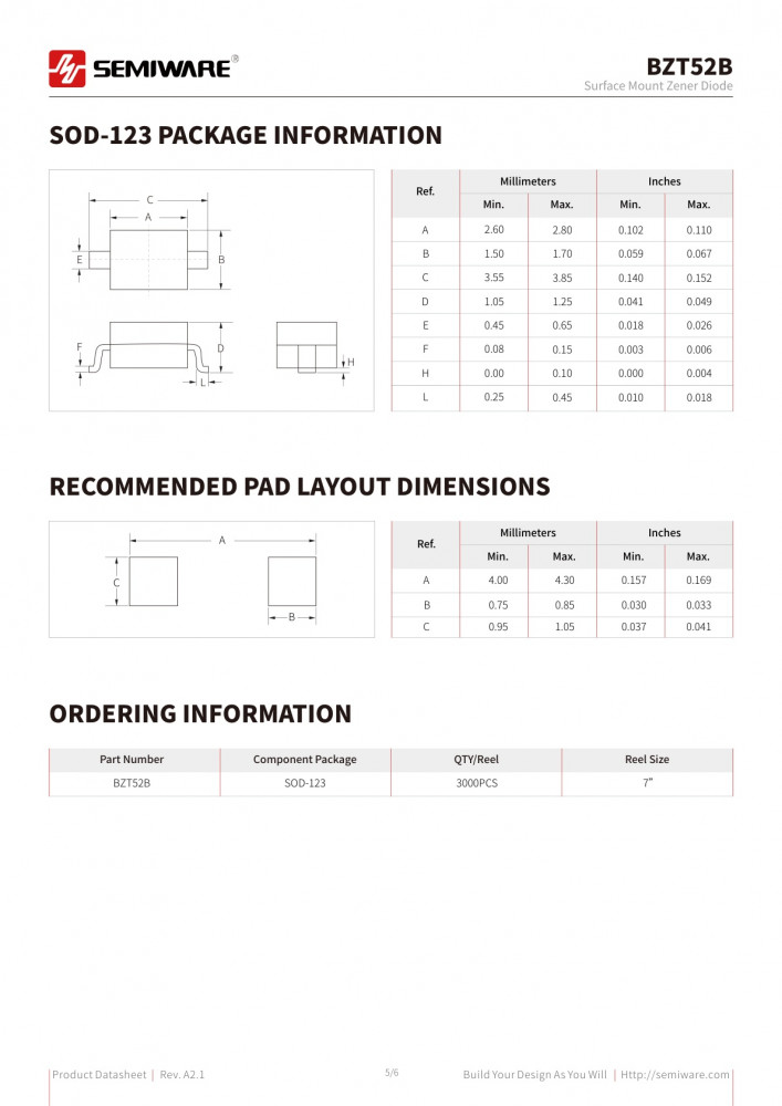SEMIWARE BZT52B3V3 datasheet page 5