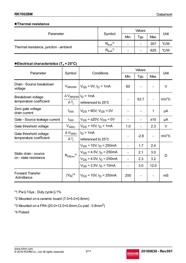 RK7002BMT116 datasheet page 2