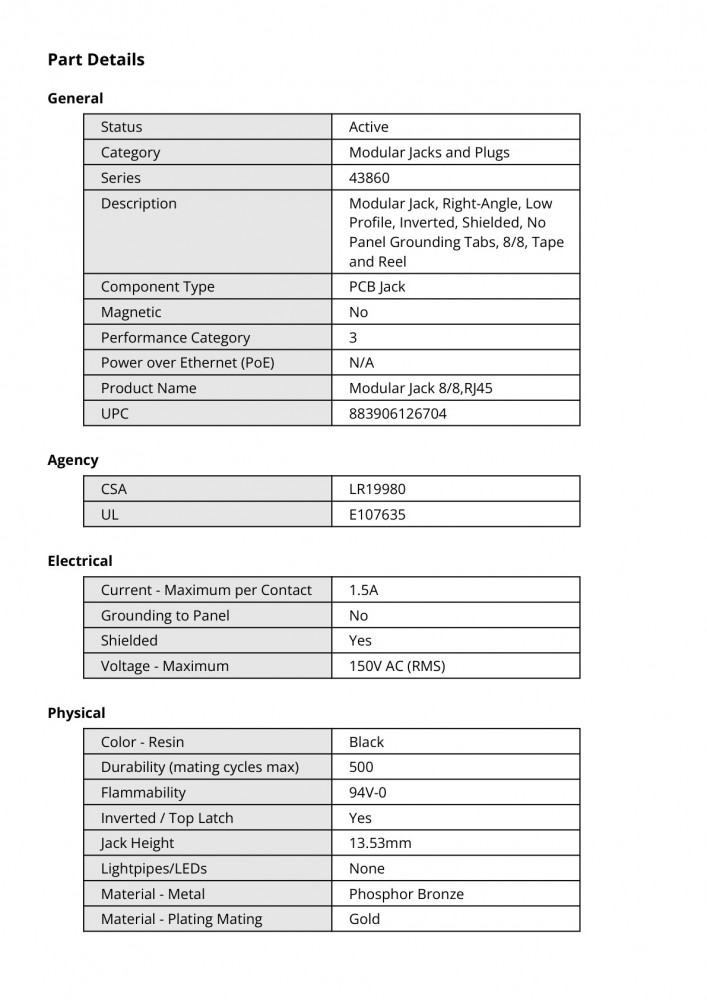 MOLEX 438605025 technical document preview, page 2