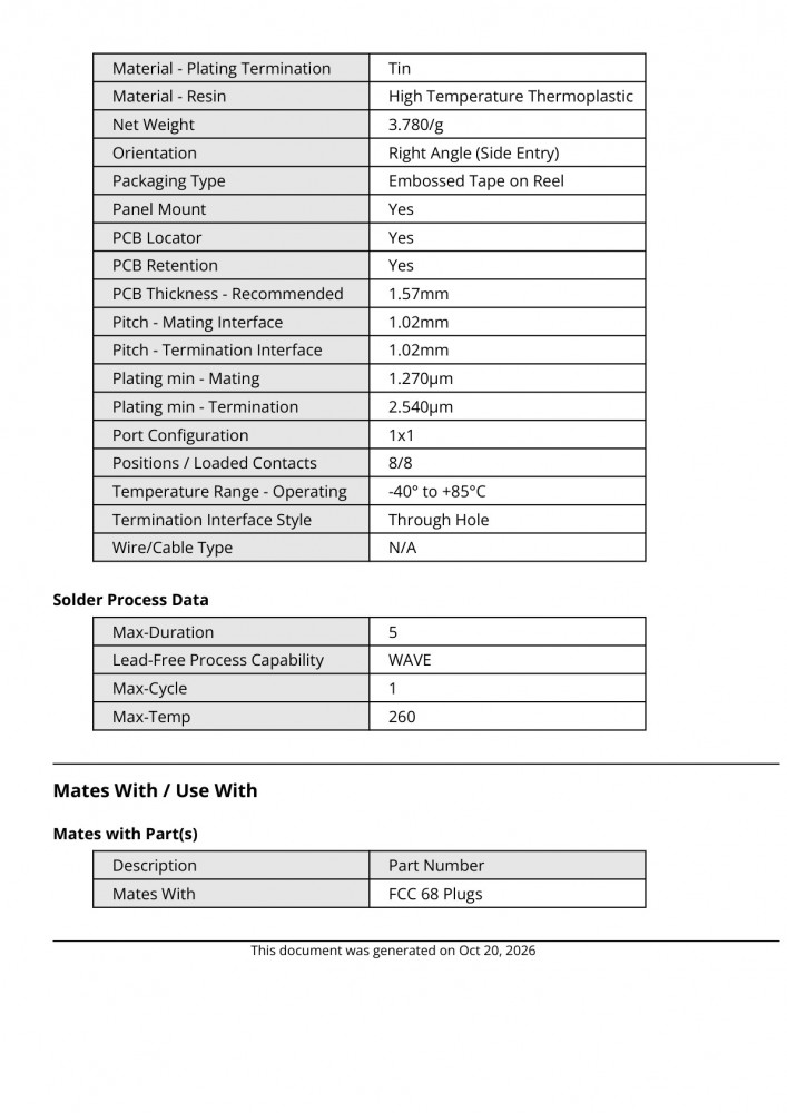 MOLEX 438605025 technical document preview, page 3