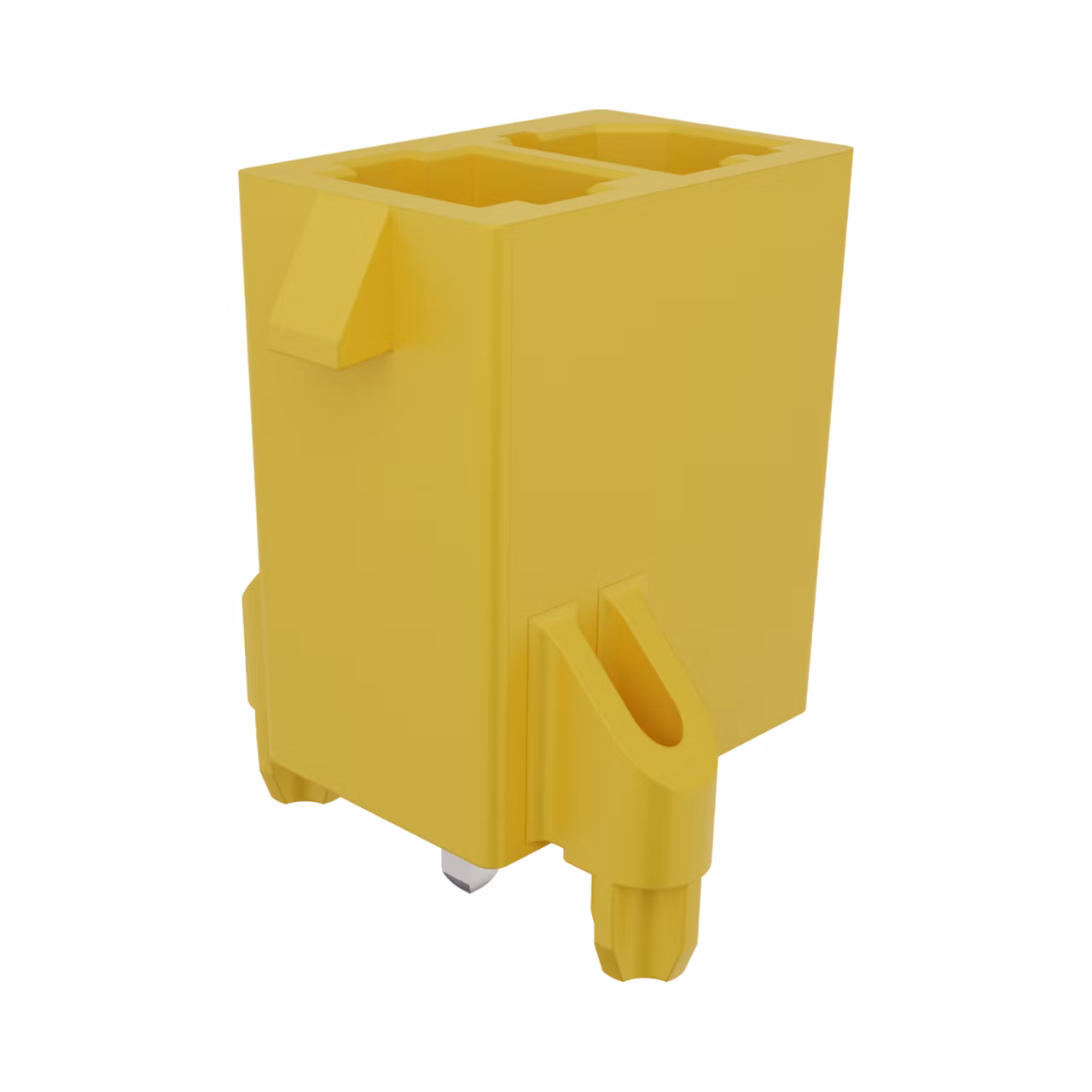 Mega-Fit ColorLock Vertical Header with Crush Pegs, 5.70mm Pitch, Through Hole, Dual Row, 2 Circuits, Matte Tin (Sn) Plating, 3.73mm Tail Length, Glow-Wire Capable, Tray, Yellow for sale