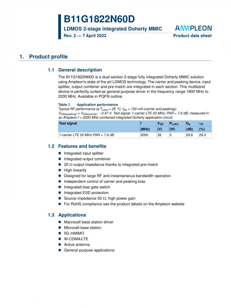 B11G1822N60DX datasheet page 1