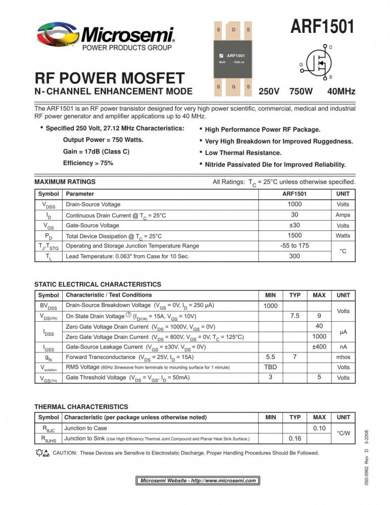 ARF1501 technical document page 1