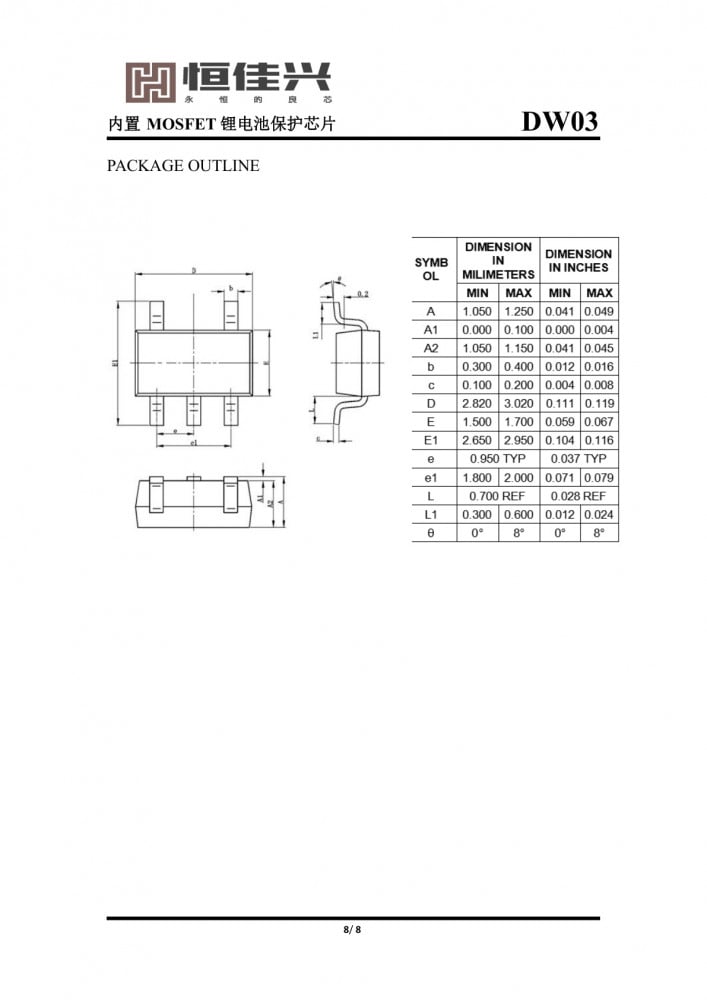 DW03 datasheet page 8