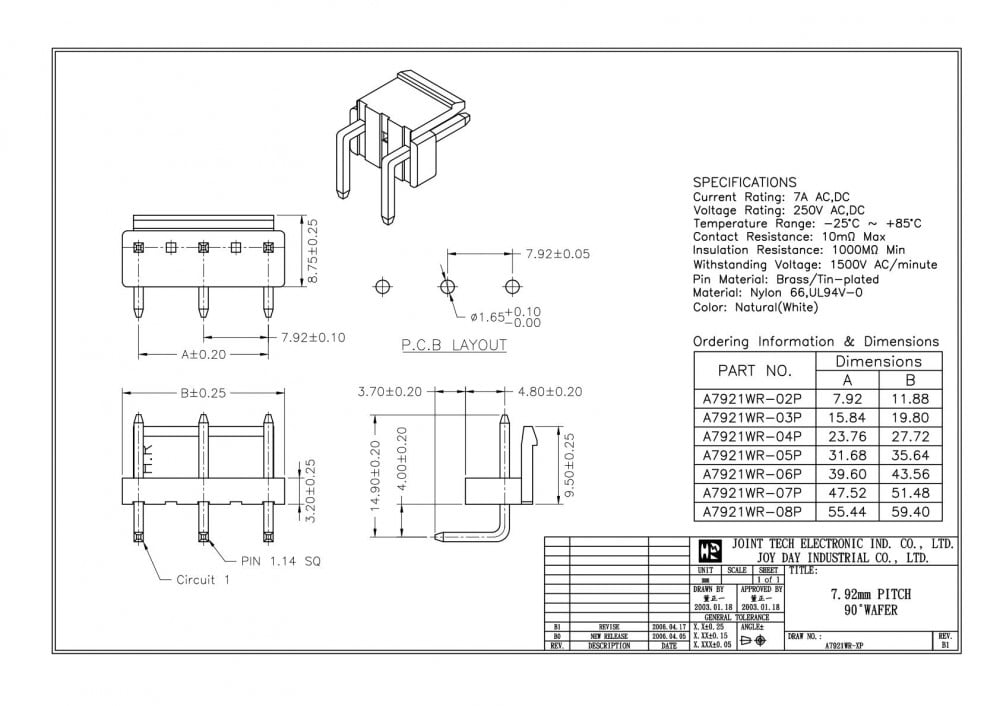 A7921WR-03P technical drawing preview