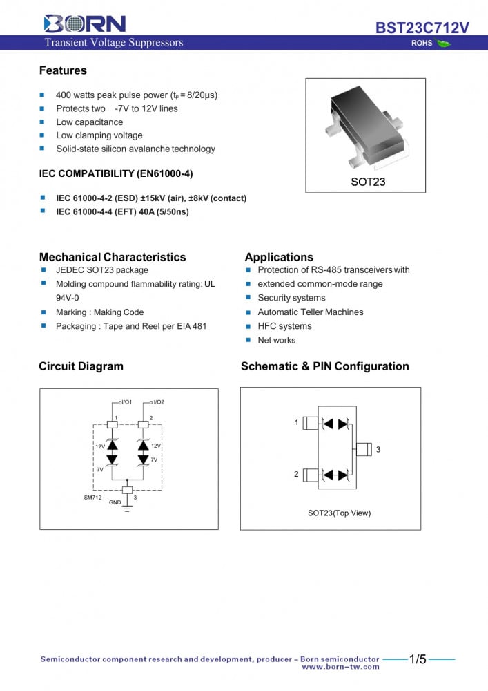BST23C712V datasheet page 1