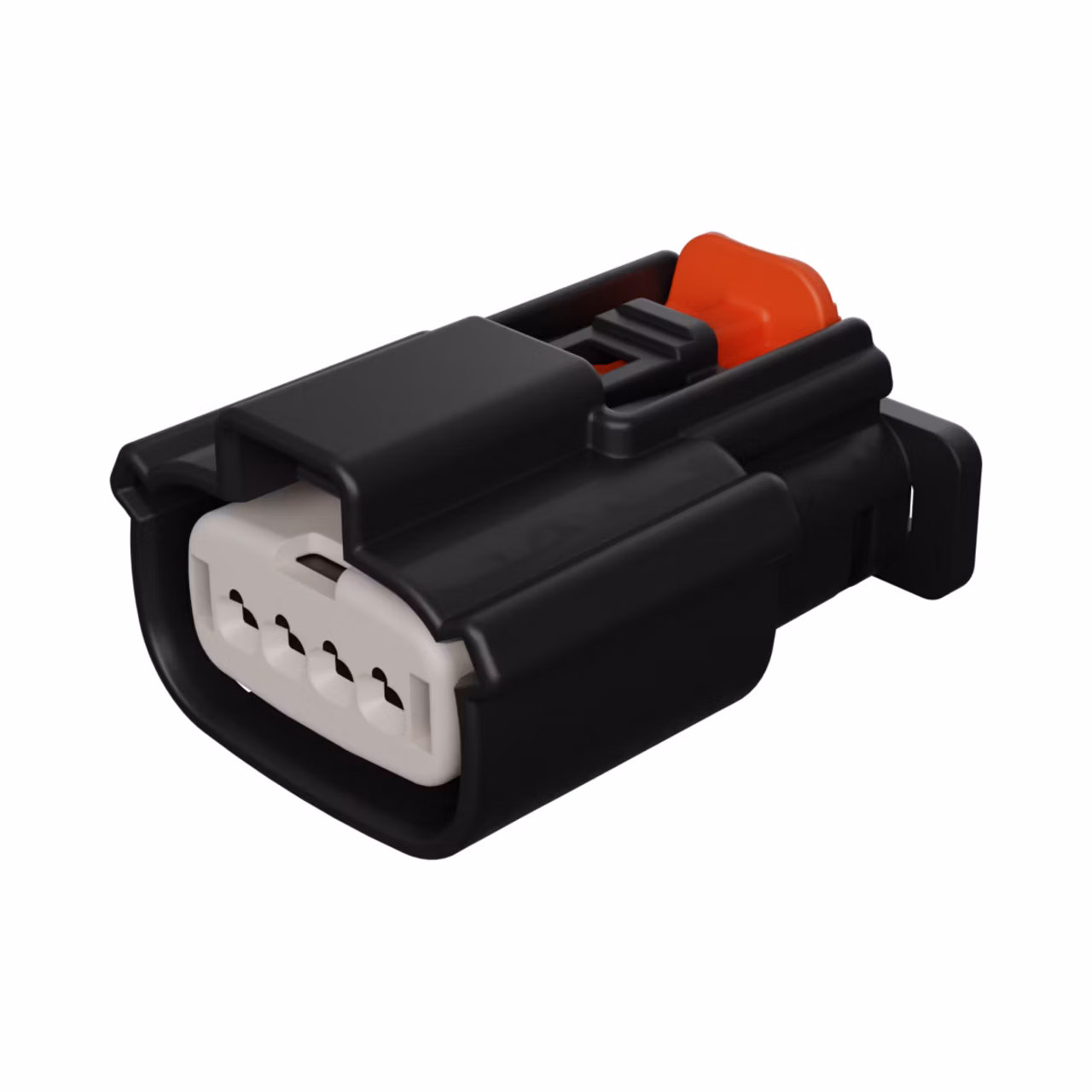 MX150 Mat-Sealed Female Connector Assembly, Single Row, 4 Circuits, Keying Option A, with Connector Position Assurance, with Open Ergonomic Grommet Cap, Black for sale