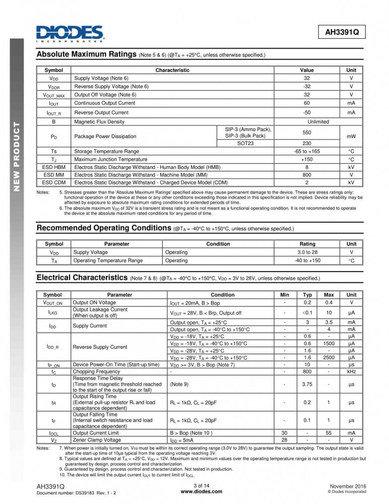 AH3391Q datasheet page 3