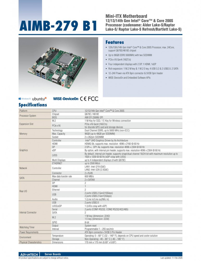 AIMB-279 B1 product document, page 1