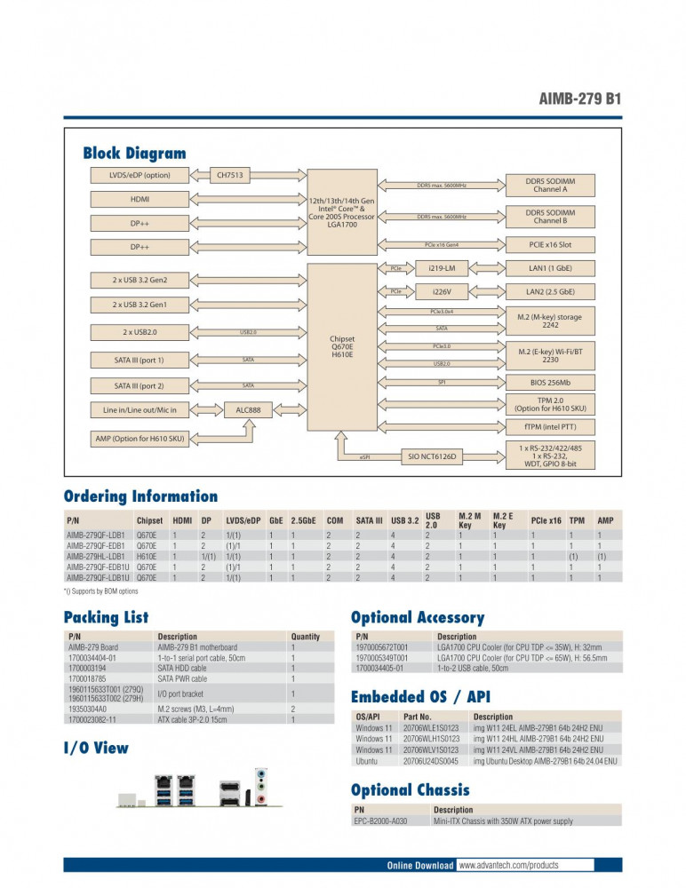 AIMB-279 B1 product document, page 2