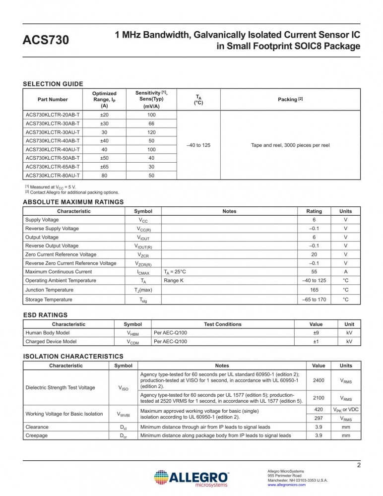 ACS730 datasheet page 2