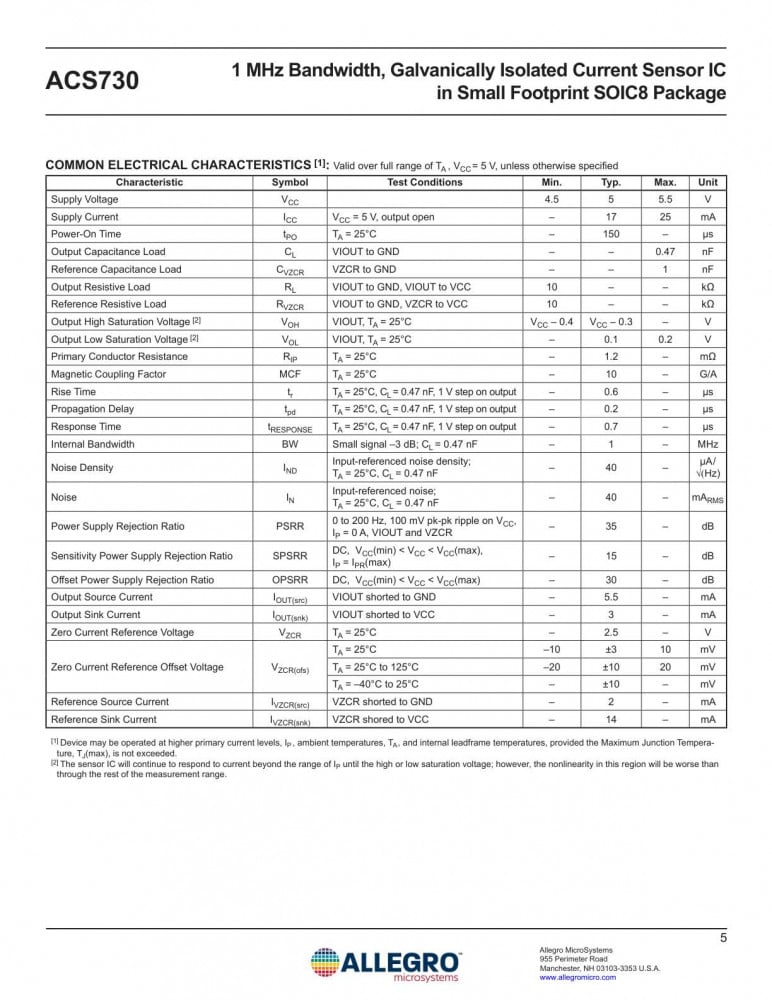 ACS730 datasheet page 5