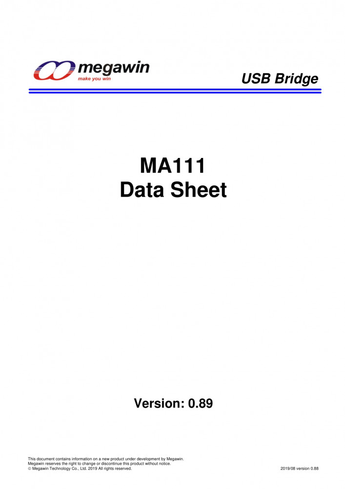 MA111 datasheet page 1