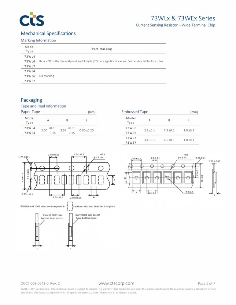 CTS 73WE7R018F datasheet page 5