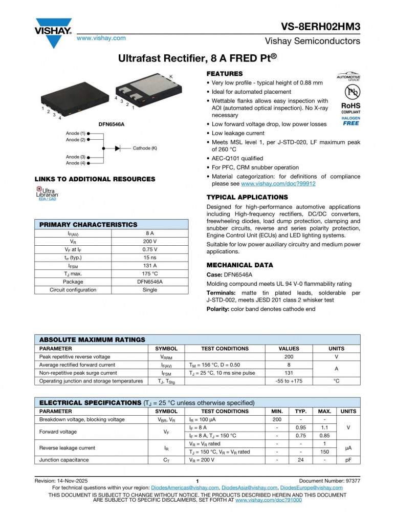 VS-8ERH02HM3/I technical document, page 1
