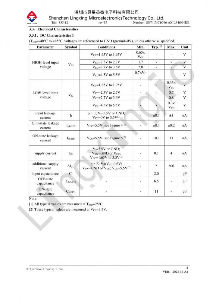 SN74LVC1G66 datasheet page 6