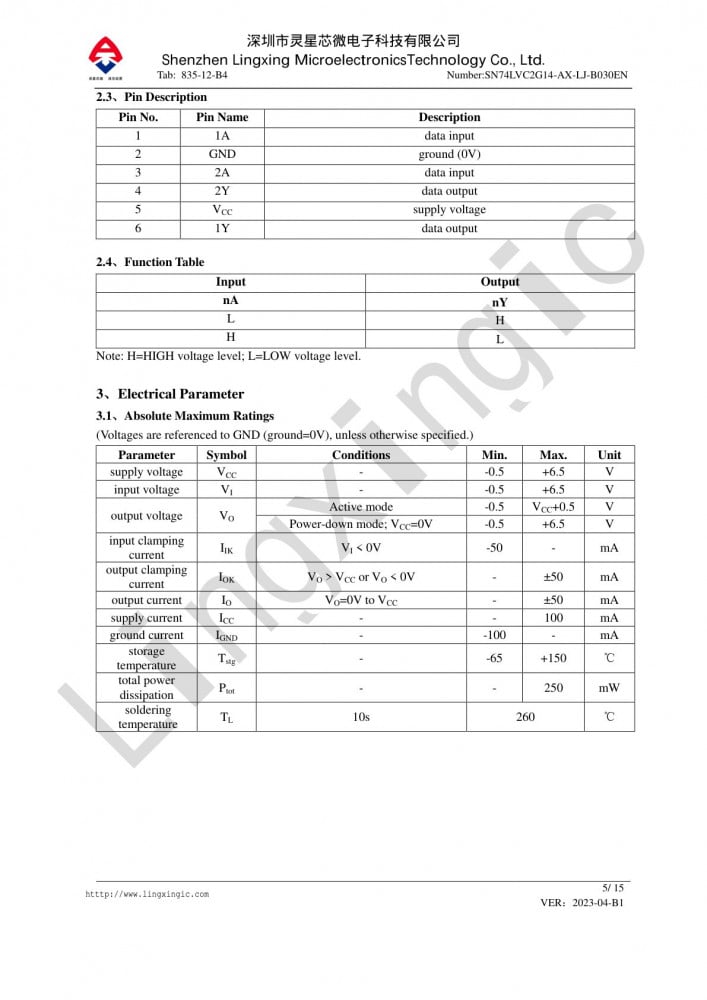 SN74LVC2G14 datasheet page 5