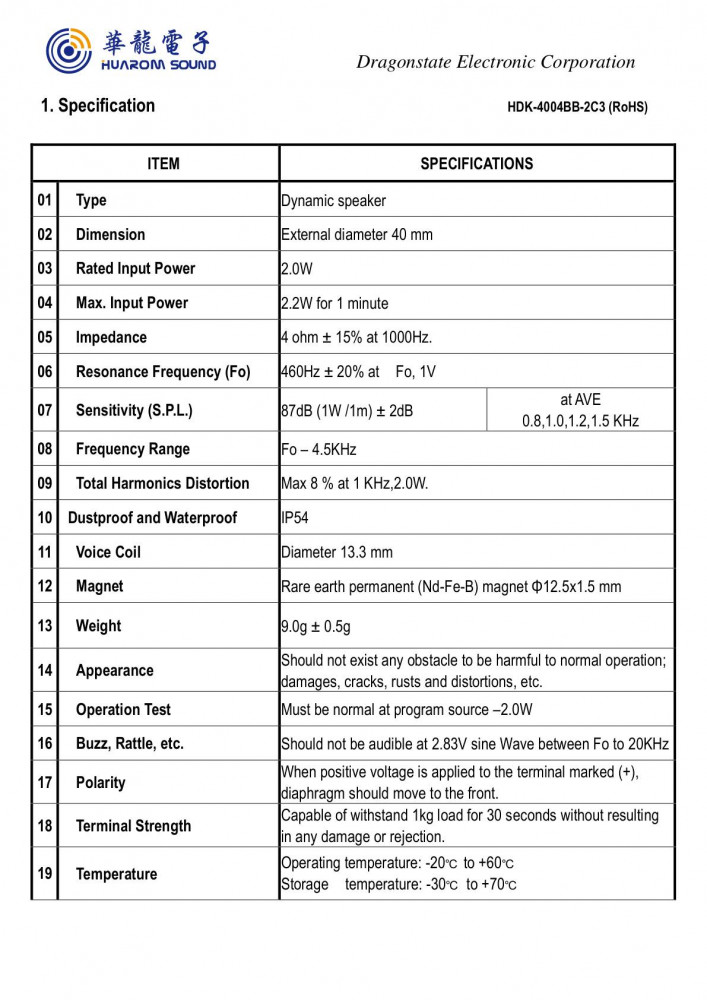 HDK-4004BB-2C3 specification page 2