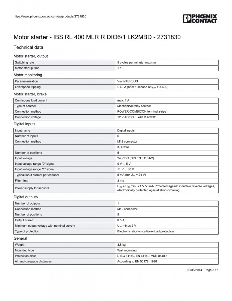 Phoenix Contact 2731830 technical document page 3