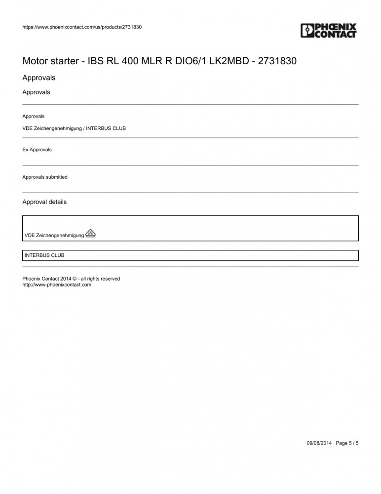 Phoenix Contact 2731830 technical document page 5