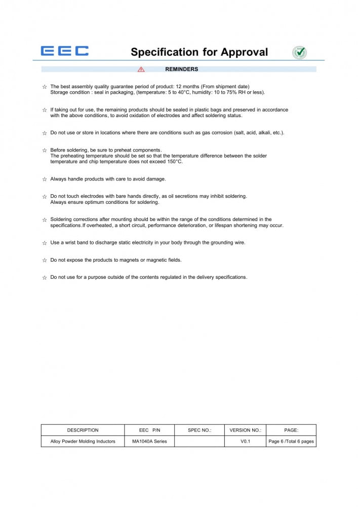 MA1040A-R22M specification page 7