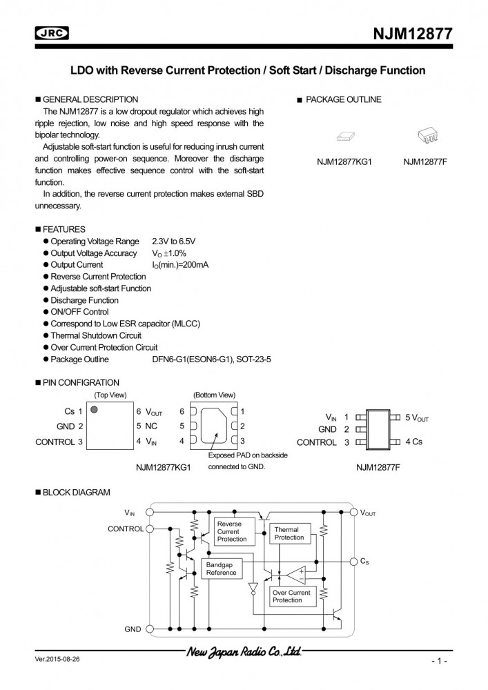 NJM12877 datasheet page 1