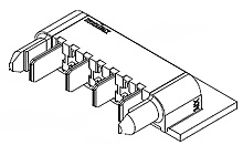 Micro-Fit BMI Receptacle Header, Dual Row, Vertical, with Press-fit Plastic Pegs, 0.38µm Gold (Au) Selective, 14 Circuits