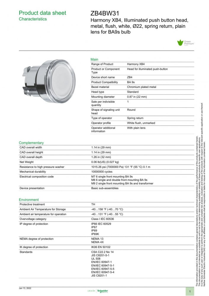 ZB4BW31 technical document page 1