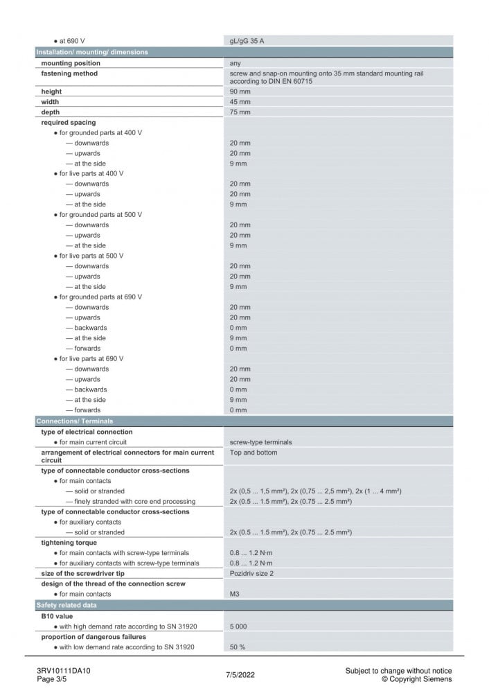 3RV1011-1DA10 technical document page 3