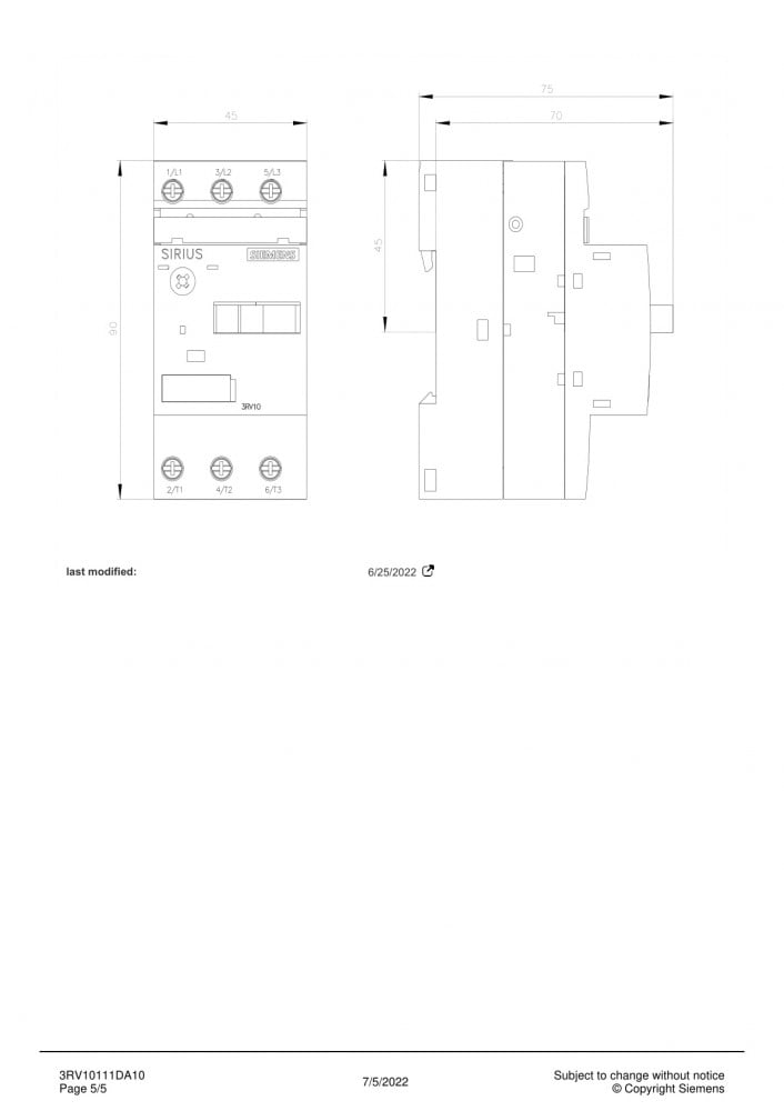 3RV1011-1DA10 technical document page 5