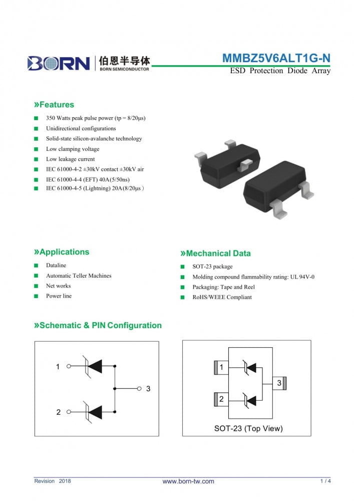 MMBZ5V6ALT1G-N datasheet page 1