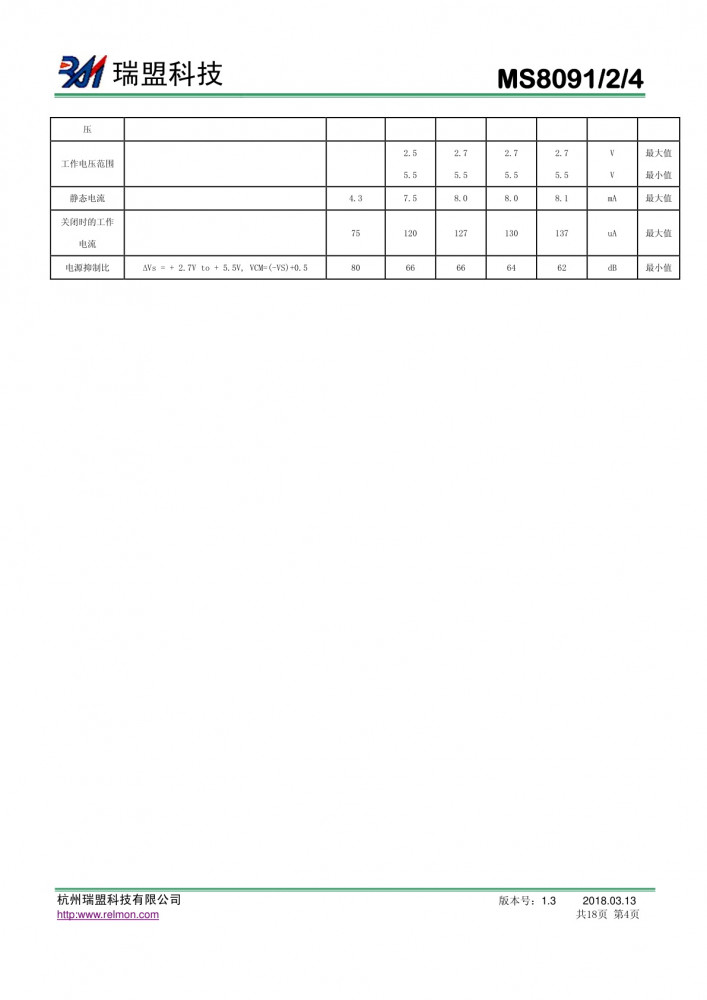 MS8091 datasheet page 4