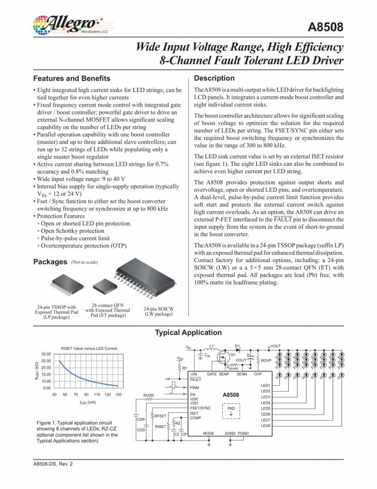 A8508 datasheet page 1