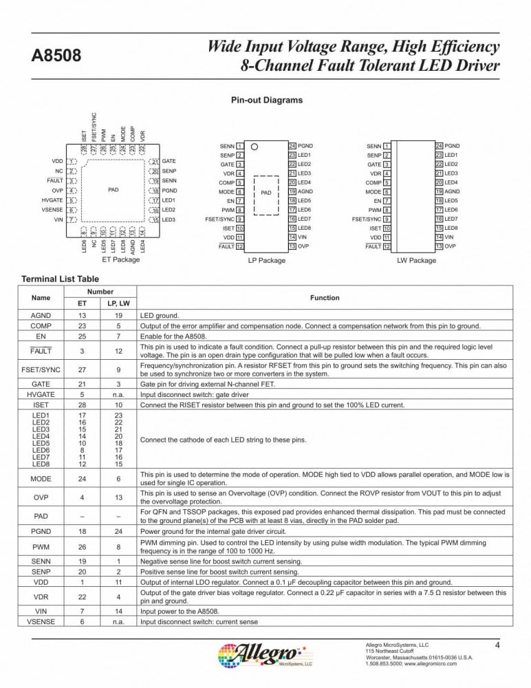A8508 datasheet page 4