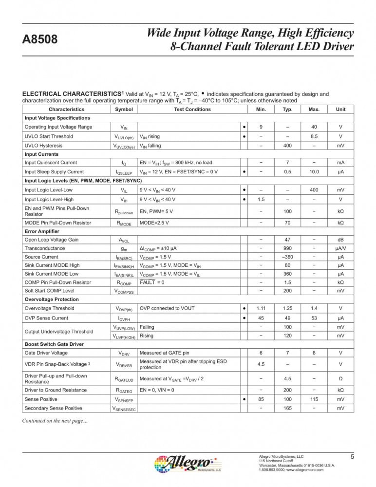 A8508 datasheet page 5