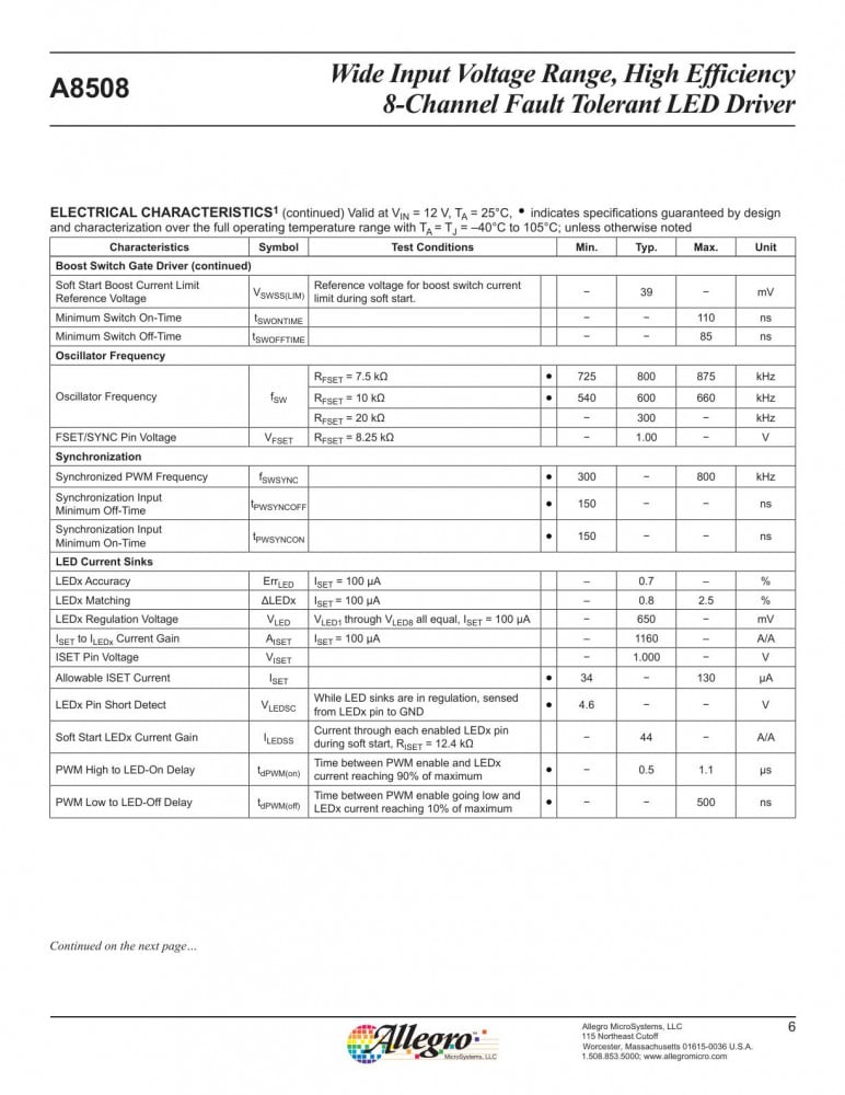 A8508 datasheet page 6