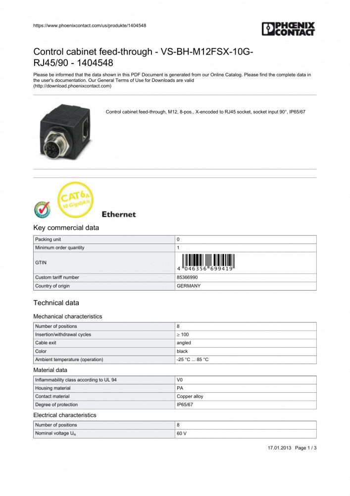 Phoenix Contact 1404548 product document image 1