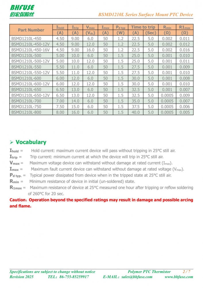BSMD1210L-750 datasheet page 2