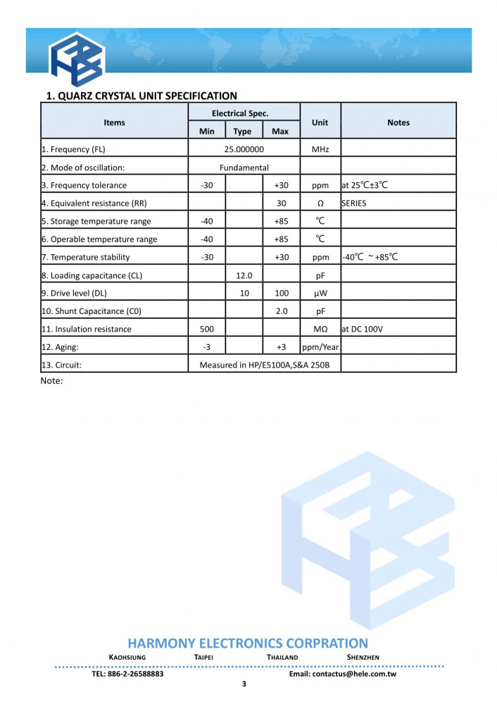 HELE X3S025000FC1H-HV specification page 4